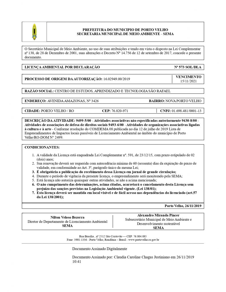 Licença Ambiental por Declaração - Conexão Amazônia Licença Ambiental por Declaração - Conexão Amazônia